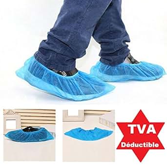 Lot de 100 Sur-chaussures jetables taille unique antidérapante ...