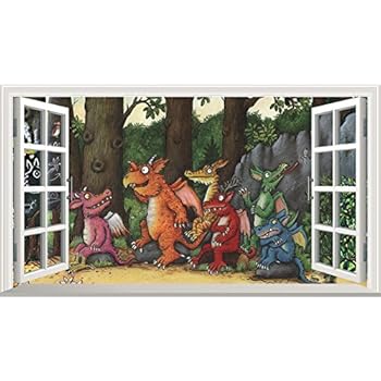 Zog Dragon Story Magic Window Wall Sticker Self Adhesive Poster Wall ...