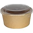 Enpack - 750ml Pappschalen für Lebensmittel aus Kraft Papier mit RPET Deckel 300 Stück - Einweg ...