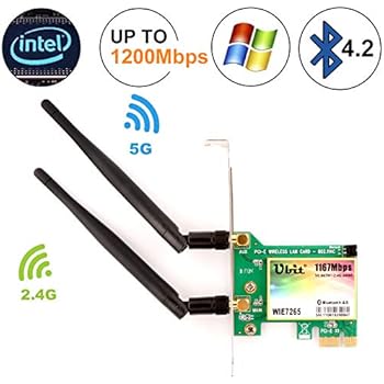 FebSmart Wireless AC 1200Mbps Dual Band PCI Express (PCIe) Wi-Fi ...
