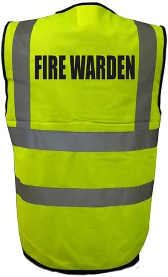 Fire Warden Hi Vis Vest | Yellow High Visibility Health Safety Viz ...