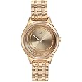 Fastrack Style Up Quartz Analog Golden Dial Rose Gold Stainless Steel ...