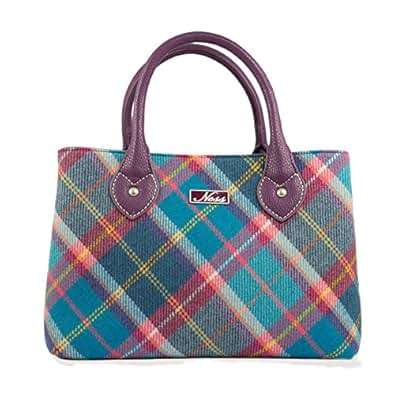 Ness - Ebony Handbag - Fresh Bluebell Check: Amazon.co.uk: Shoes & Bags