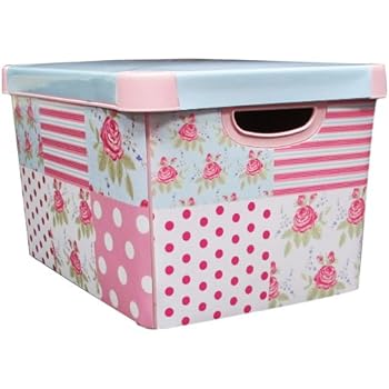 Curver Large Stockholm Deco Storage Box 22L Floral Patchwork (319876 ...