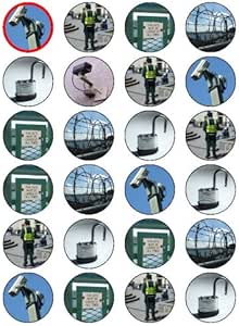 X24 1.5" Security Guard Cup Cake Toppers Decorations on Edible Rice ...