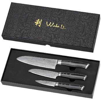 WMF Grand Gourmet Messerset 3teilig, 3 Damastmesser geschmiedet ...