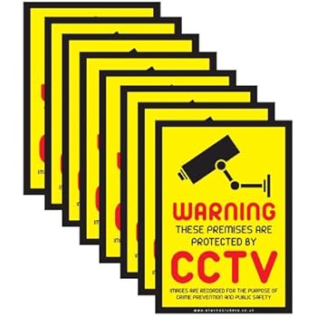 8 x Intruder Alarm Warning Security Stickers Signs for Internal or ...
