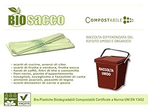 SACCHI COMPOSTABILI BIODEGRADABILI PER RACCOLTA UMIDO-ORGANICO CM ...
