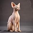 Buy BGHYU Home Décor Figurine Animal Statue Hairless Pet Cat Resin ...