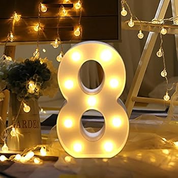 Up in Lights Decoartive LED 18th Birthday White Wooden Age Numbers ...