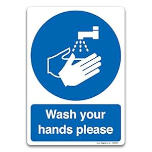 Hygiene Safety Sign - Now Wash Your Hands Please by stika.co: Amazon.de ...