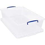 Really Useful Nestable Plastic Storage Box 33.5 Litre Clear (Pack of 3 ...