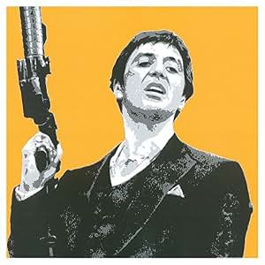 Scarface Tony Montana Gun in Air Gold - Pop Art Print - 30x30cm: Amazon ...