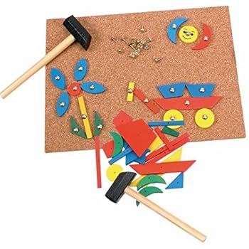 Tap Tap Art Cork Board Wooden Pieces Hammer and Nail: Amazon.co.uk ...