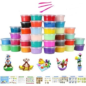 Modeling Clay Kit - 24 Colors Air Dry Ultra Light Magic Clay, Soft ...