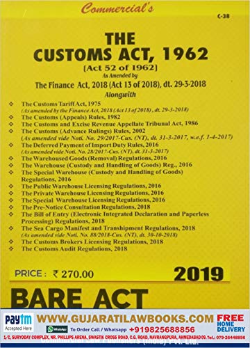 Buy The Customs Act, 1962 - Bare Act - 2019 Edition Book Online at Low Prices in India | The ...