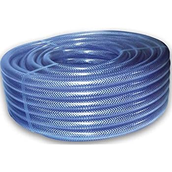 25mm (1") Clear Braided PVC Hose Pipe - 10m Length - Heavy Duty, Water ...