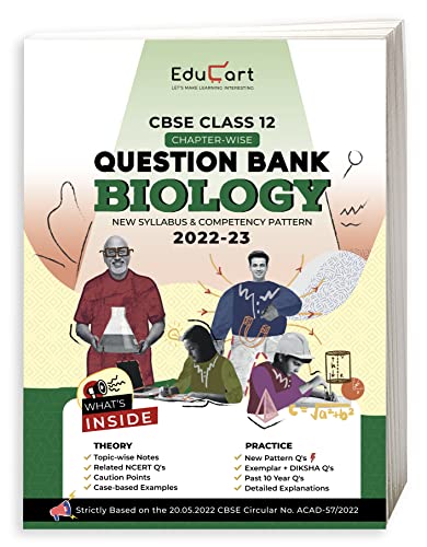 Educart CBSE Class 12 BIOLOGY Question Bank 2023 (based on new Sample ...