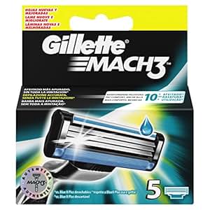 Gillette Mach 3 Refill Razor Blade Cartridges - 5 pack: Amazon.co.uk ...