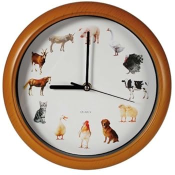 Farm Animal Wall Clock with Animal Sounds on the Hour - Great Novelty ...
