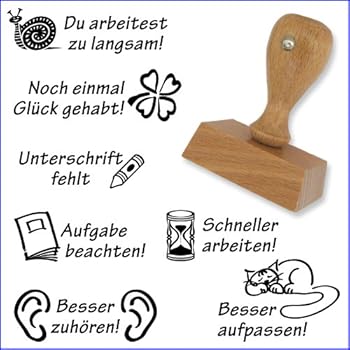 TimeTEX Set Siebdruck-Stempel "Perpetuum", 3 Gesichter, Lehrerstempel ...