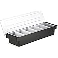 Plastic Condiment Dispenser 6 Compartment Black | Bar Condiment Holder ...