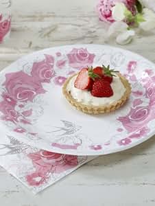 Ginger Ray Pink Rose & Swallow Vintage Party Paper Plates X 8 ...