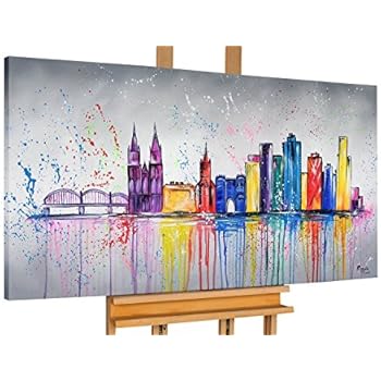 KunstLoft® Acryl Gemälde 'Colonia variopinta' 140x70cm | original handgemalte Leinwand Bilder ...