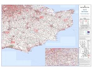 Kent and East Sussex Postcode Sector Map 5 - Laminated Wall Map: Amazon ...