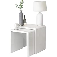 Charles Jacobs Nest of 3 High Gloss Coffee Tables Set Multi-functional Nesting Side End Table ...