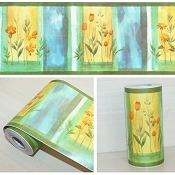 LoveFaye Removable Vinyl Wallpaper Border Waterproof Wall Borders Peel ...