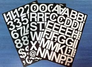 Pack of 79 x 2" (50mm) White Vinyl Sticky Letters & Numbers , Self ...