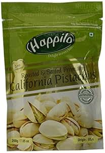 Happilo Premium Californian Roasted and Salted Pistachios, 200g (Pack ...