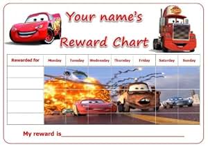 PERSONALISED LIGHTNING MCQUEEN / MATER REWARD / POTTY TRAINING CHART ...