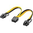 goobay 60000 - Cable de alimentación 8 pines hembra a doble 6 + 2 conectores para PCIe/Conectar ...