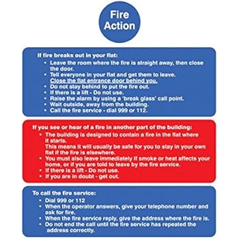 Fire Action Sign - What You Should Do In The Event Of Fire Notice (Self ...