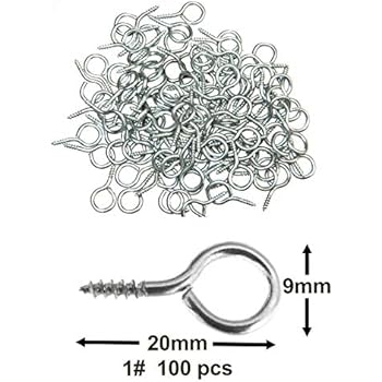 50 x Small Tiny Mini Eye Pins Eyepins Hooks Eyelets Screw Threaded ...