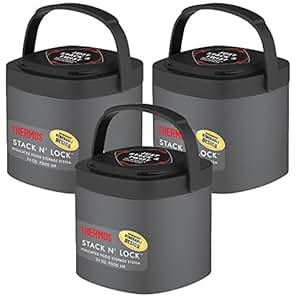 3 Thermos Stack N Lock Stackable Containers Insulated Food Storage 24oz ...