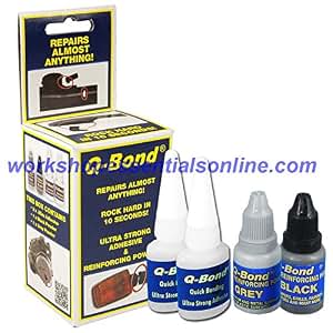 Q Bond Ultra Strong Adhesive & Filler Powder (Black & Grey) 10 Second ...