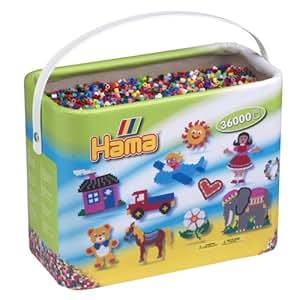 Hama Beads 203 - Bead Bucket with 36,000 Beads Solid Colours Mixed ...