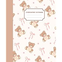 Cute Teddy Bears Notebook: Preppy Aesthetic Wide Ruled Journal for ...