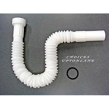 Flexible Waste Trap Plastic Pipe Connector for Basin Bath OR Kitchen ...