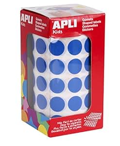 APLI Rouleau de 2832 Gommettes Rondes 15 mm Bleu: Amazon.fr ...