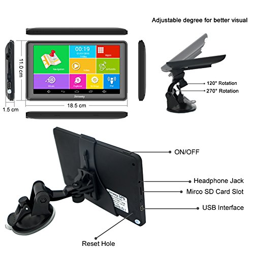 SAT NAV GPS Navigation System, Jimwey 7 Inch Android 16GB 512MB Car ...