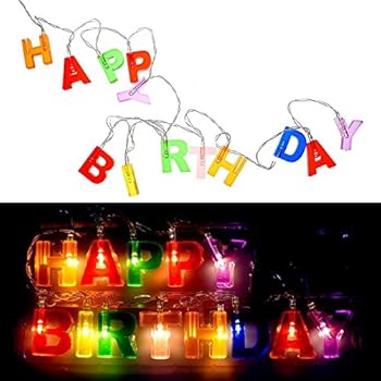 Happy Birthday LED Battery Operated String Light: Amazon.co.uk: Lighting