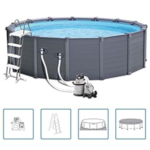 Intex Graphite Gray Panel Pool Set - Panel Wand Aufstellpool - Sehr ...