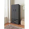 spaceways Deluxe Double Canvas Wardrobe With 2 Drawers Extra Space In ...