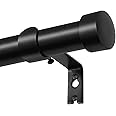 KAMANINA Black Curtain Pole 80 to 148 cm, 25 mm Diameter Curtain Poles ...
