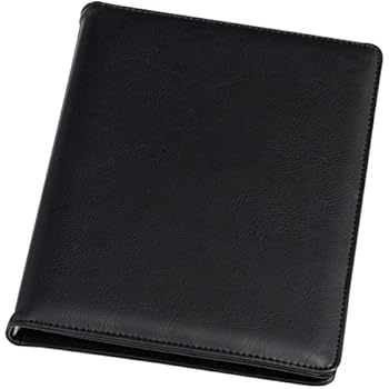 A4 Deluxe Hardback Display Book Black Padded Leather Look Business ...