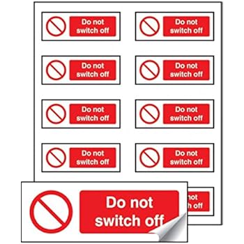 6 x Do Not Unplug labels for electrical sockets. Set of 6 Self adhesive ...